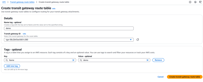 Creating Transit Gateway Route Tables in AWS: Explained Simply. - Jeevi Academy